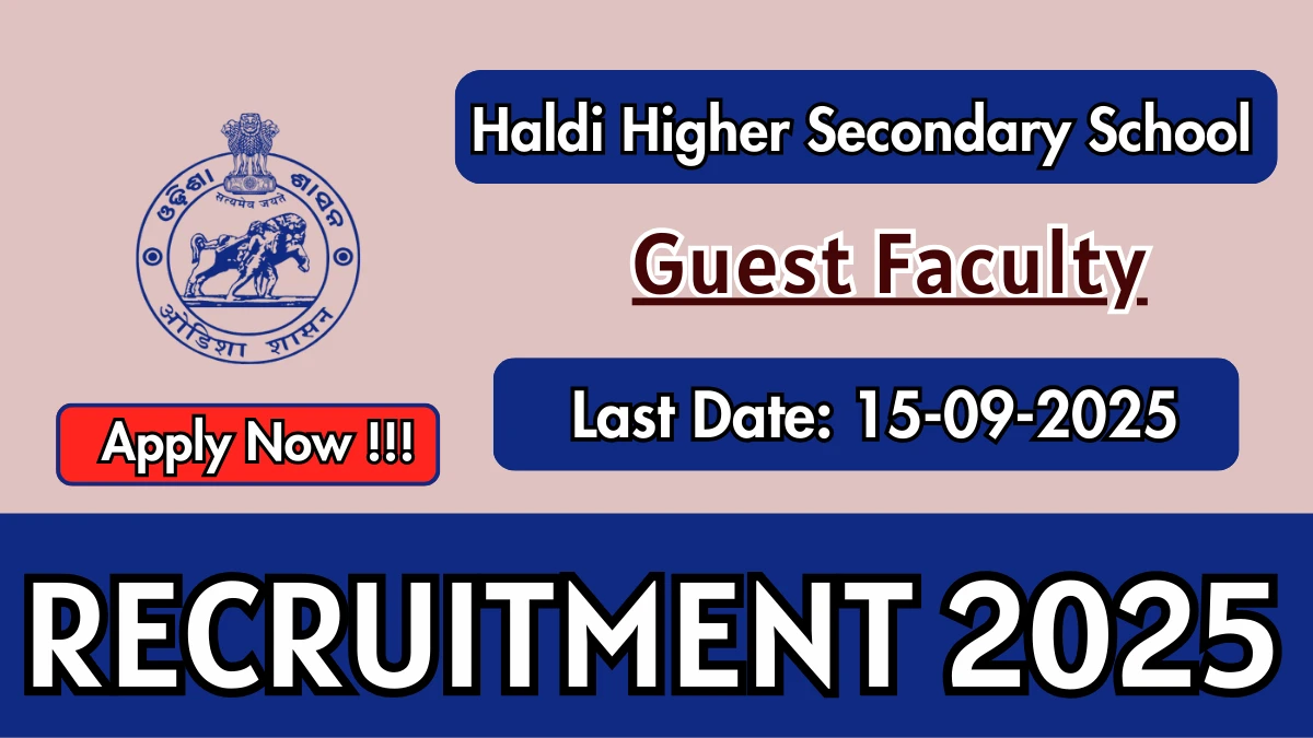 Haldi Higher Secondary School Guest Faculty Recruitment 2025 – Apply ...