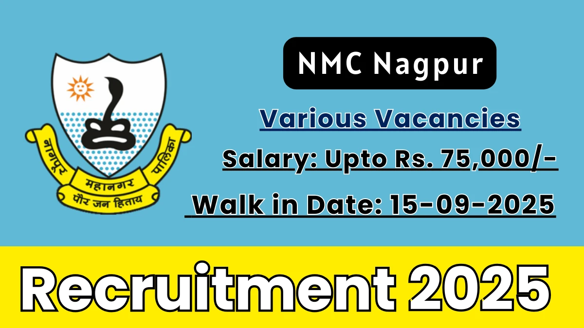 NMC Recruitment 2025 – Walk in for 09 Nagpur Pediatrician, Medical Officer and More Posts ...